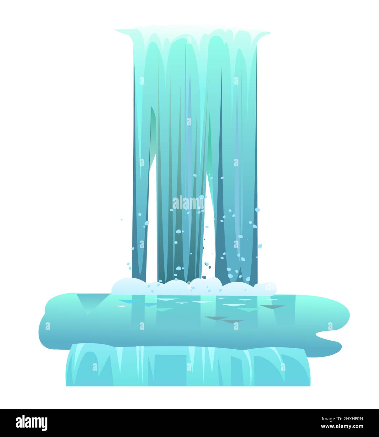 Streaming waterfall water. Dense cascade flow downward. Fast stream ...