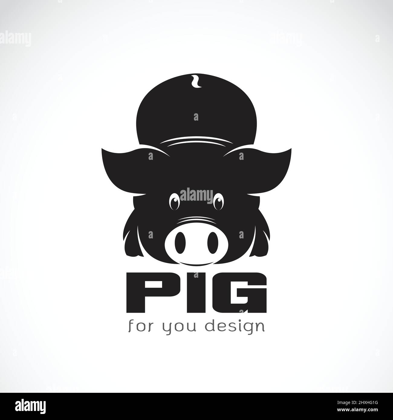 Vector image of a pig design on white background. Easy editable layered ...