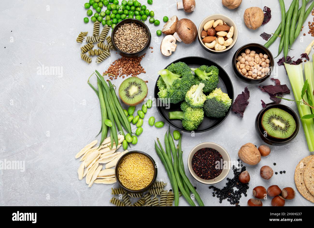 Food sources of plant based diet. Healthy diet with legumes, dried ...