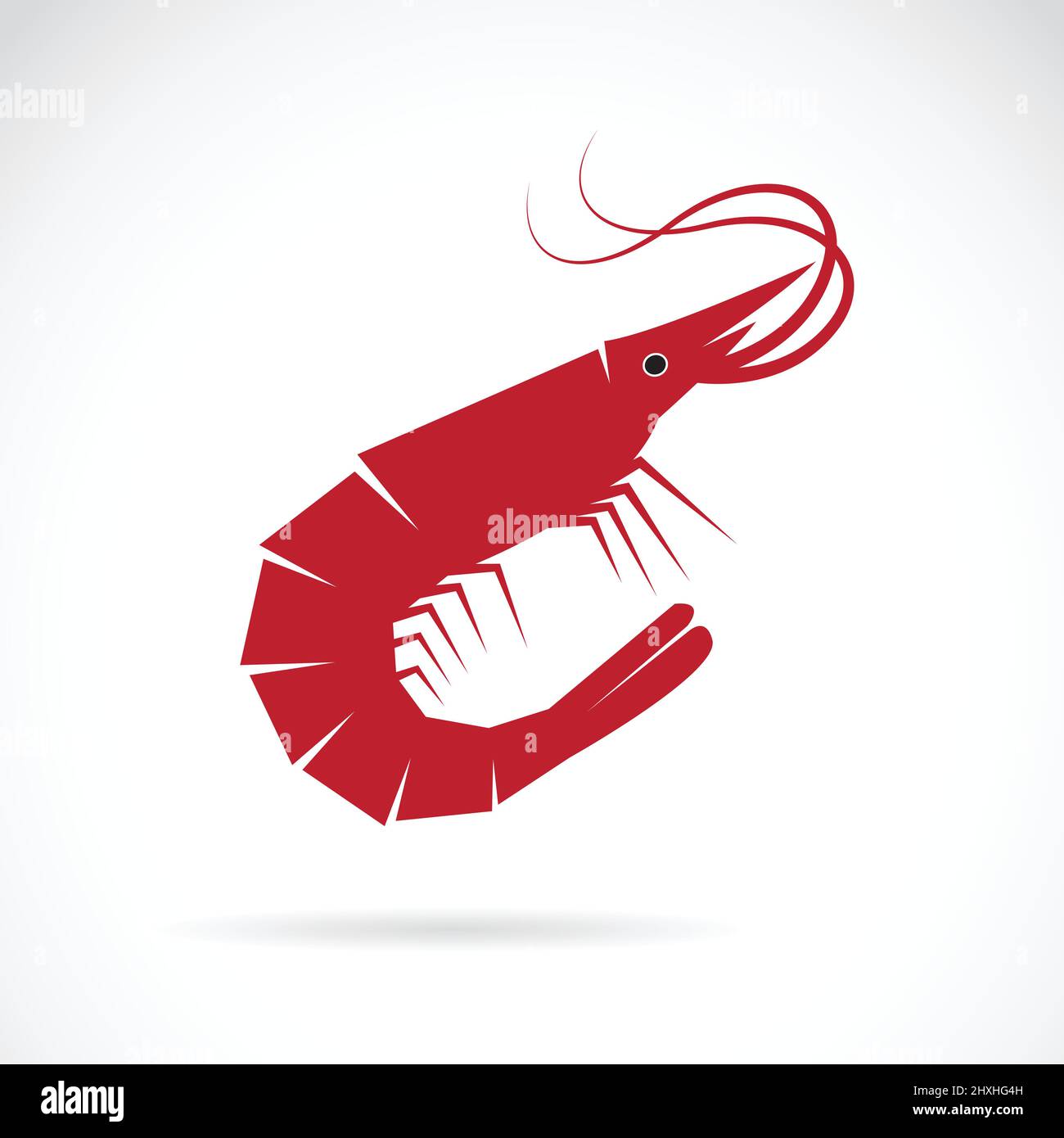 Vector image of a shrimp design on white background. Easy editable ...