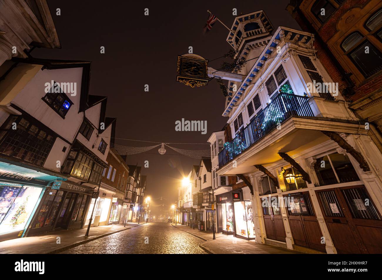 Guildford High Street at night Surrey England Europe Stock Photo - Alamy