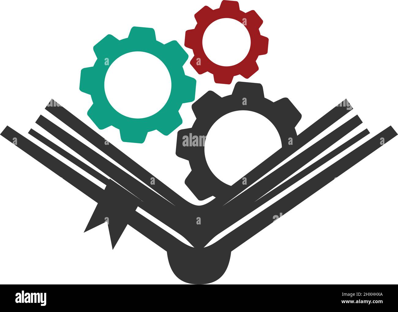 Gear Book logo Icon Illustration Brand Identity Stock Vector Image ...