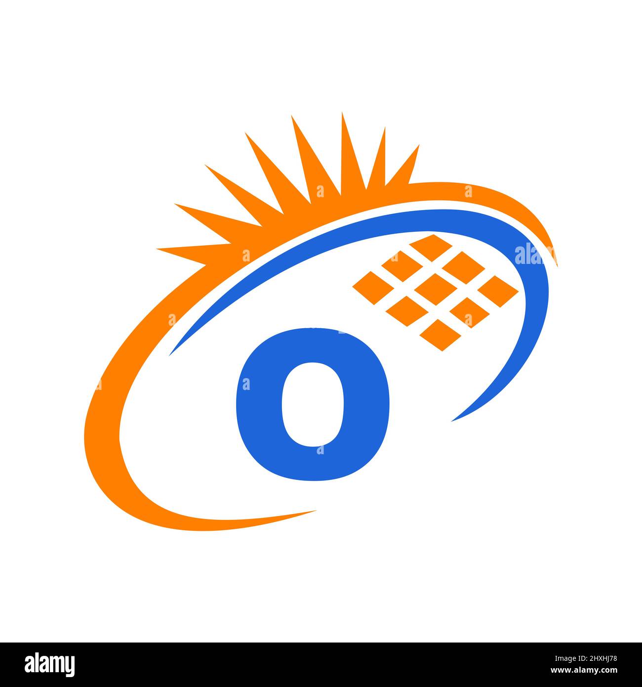 Letter O Inside Solar Cell or Solar Panel Energy Logo Design. Letter O ...