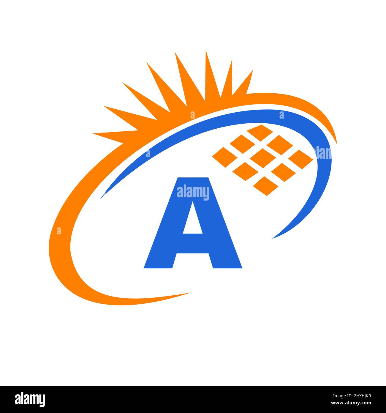 Letter A Inside Solar Cell or Solar Panel Energy Logo Design. Letter A ...