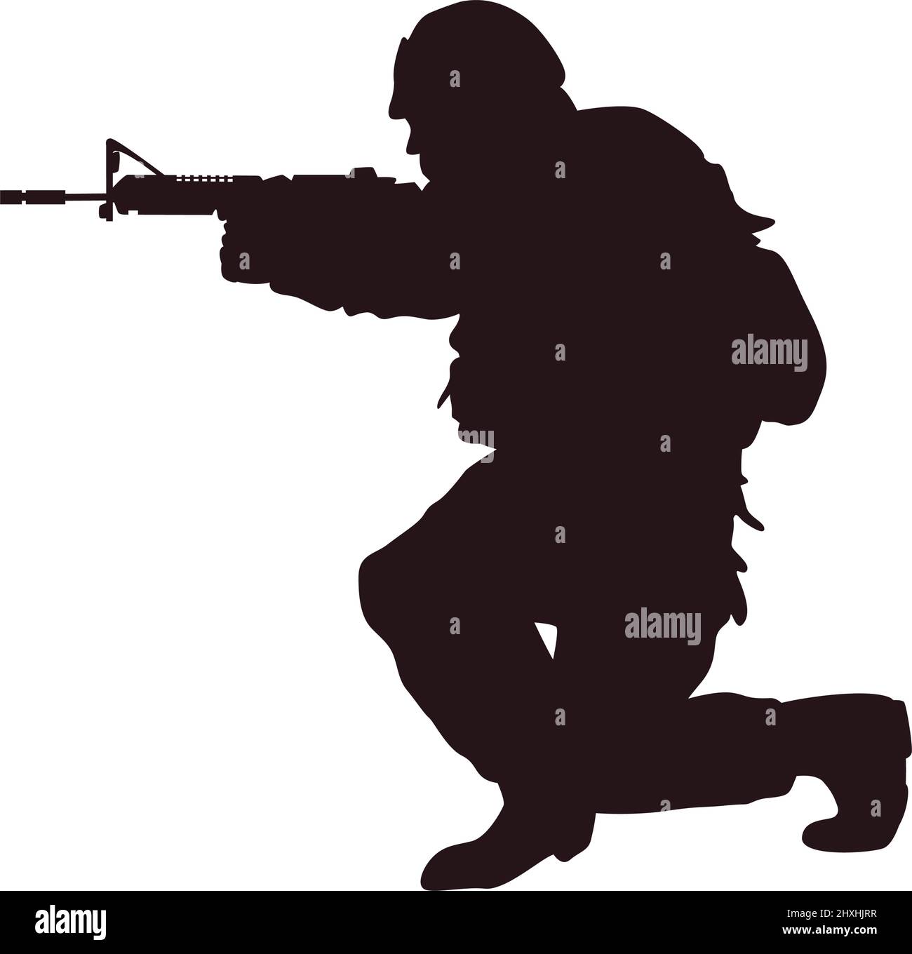 soldier with rifle silhouette Stock Vector Image & Art - Alamy