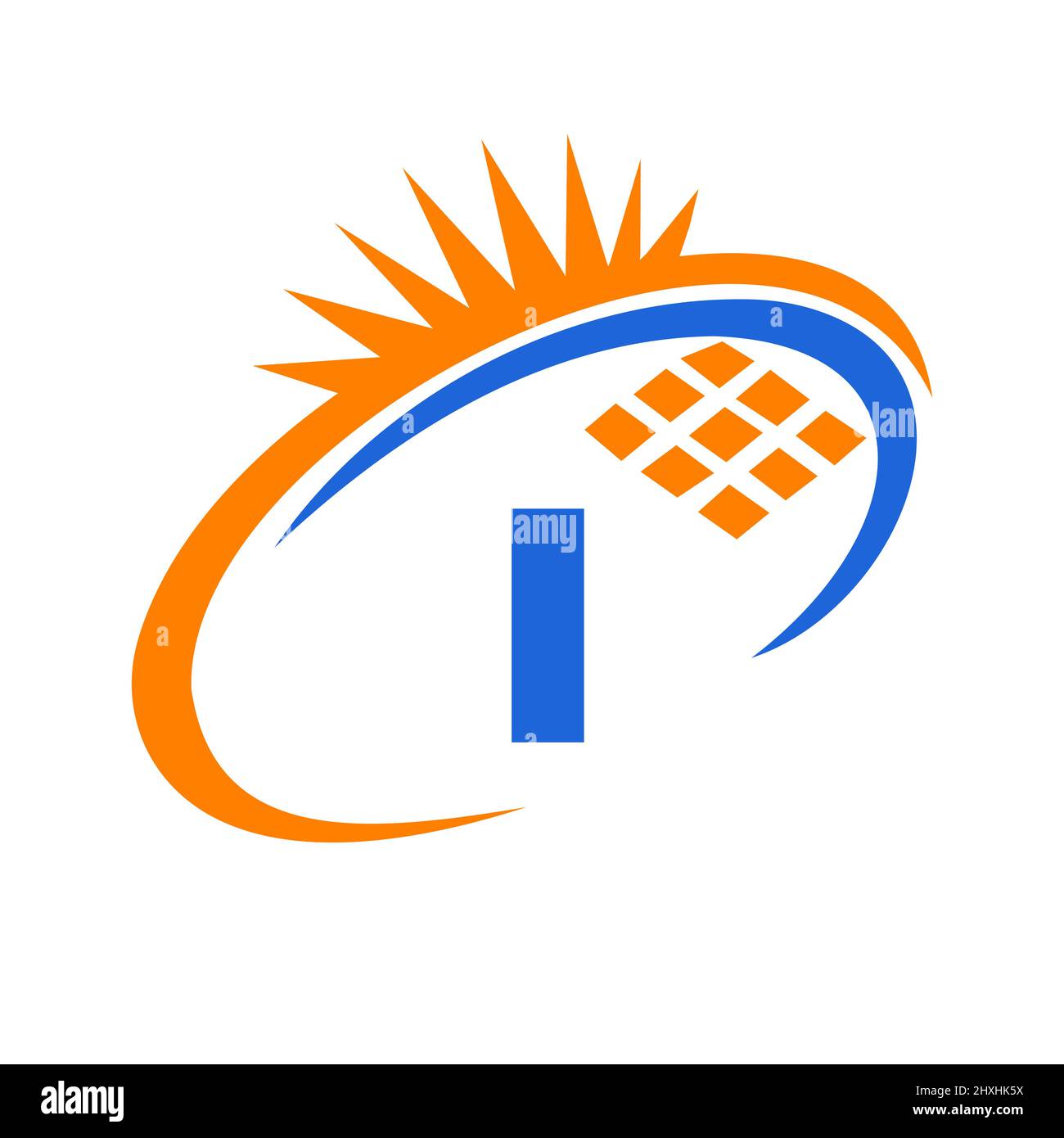 Letter I Inside Solar Cell or Solar Panel Energy Logo Design. Letter I ...