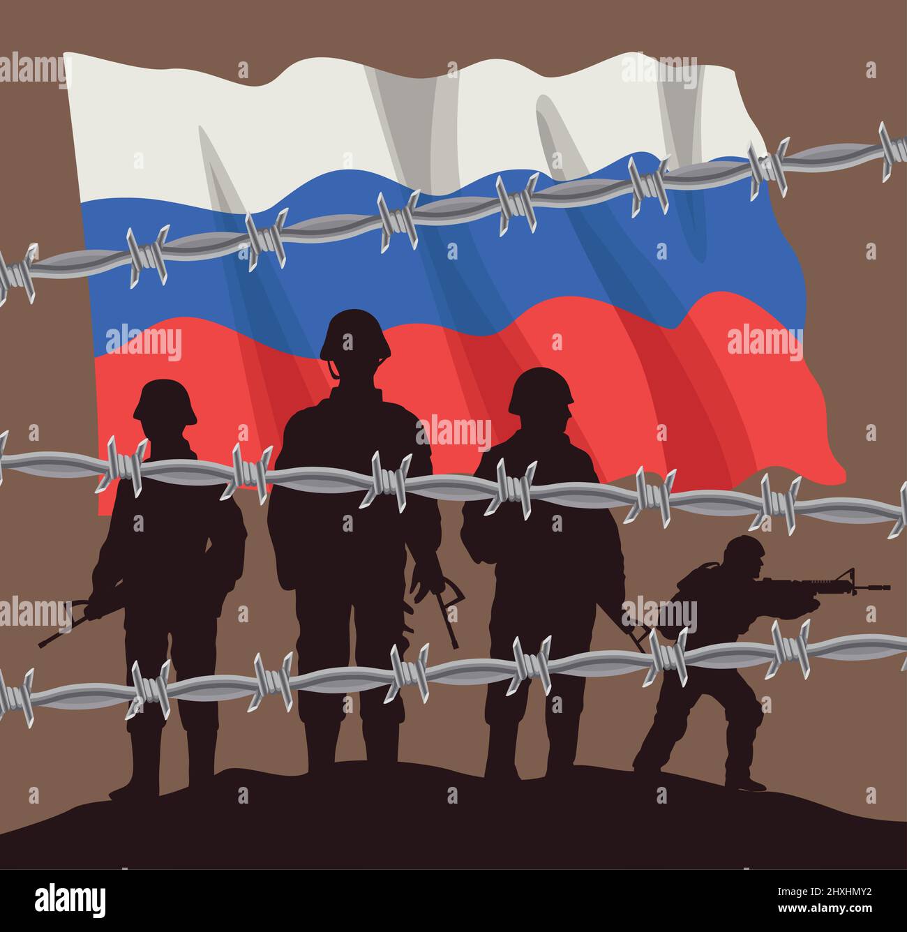 russian flag and soldiers Stock Vector Image & Art - Alamy