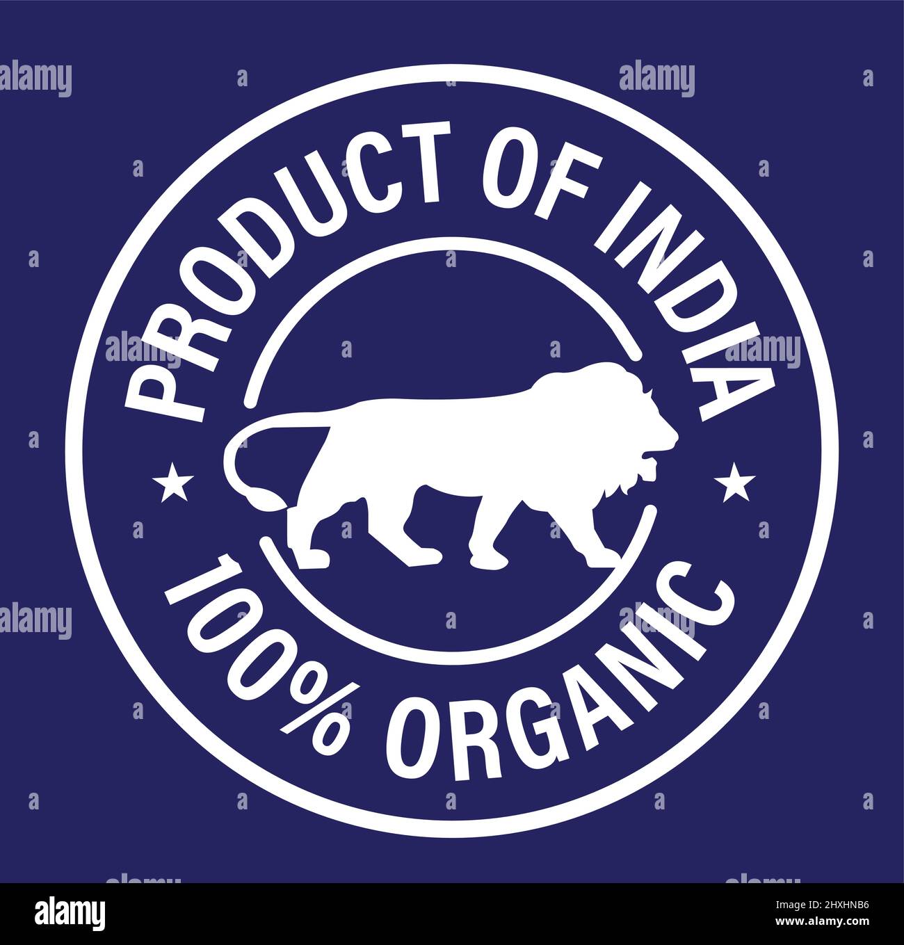 product of india, 100% organic vector icon, white in color Stock Vector ...