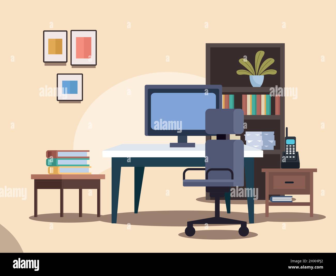 office workplace scene Stock Vector Image & Art - Alamy