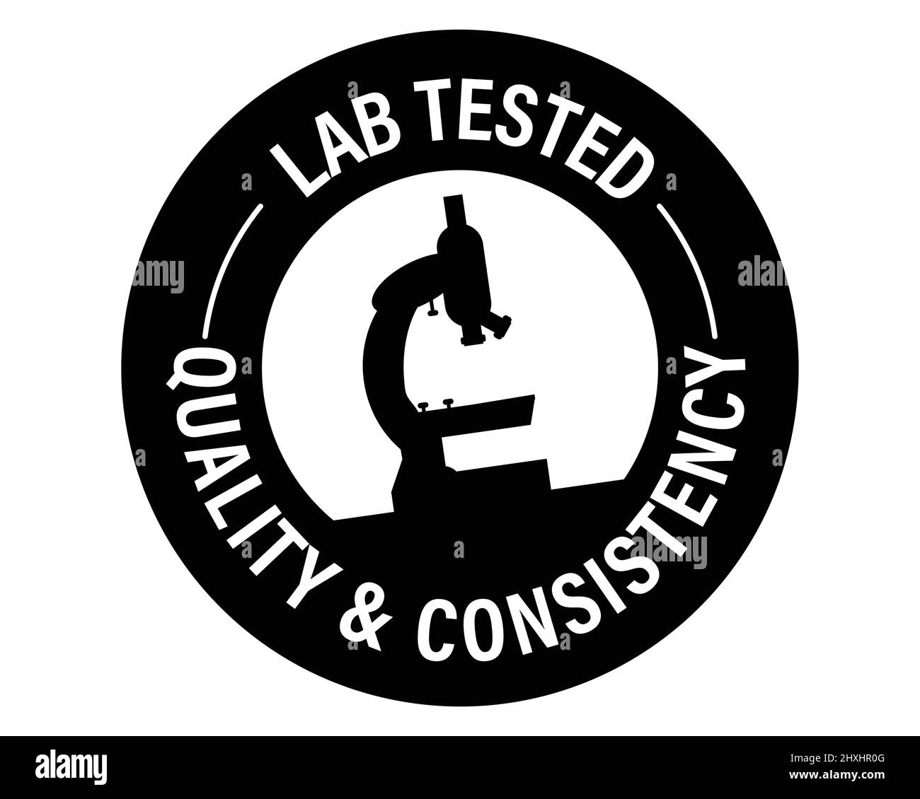 'lab tested quality and consistency vector icon' black in color Stock ...