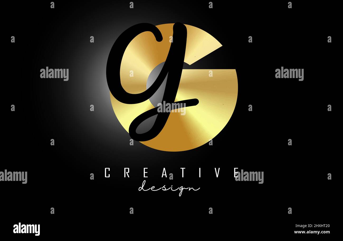 Golden Letters GG logo with a minimalist design. Letters G and G with ...