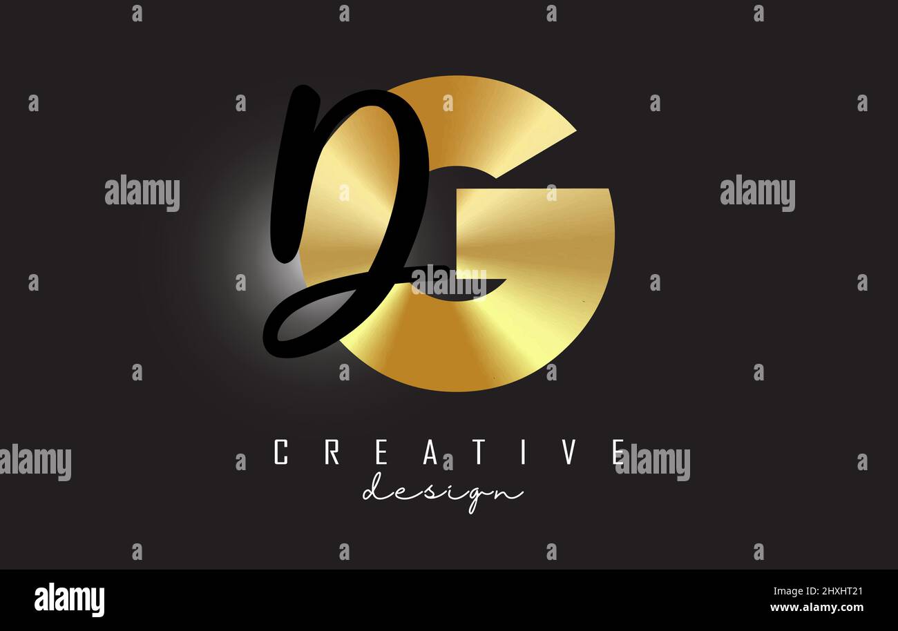 Golden Letters GD logo with a minimalist design. Letters G and D with ...