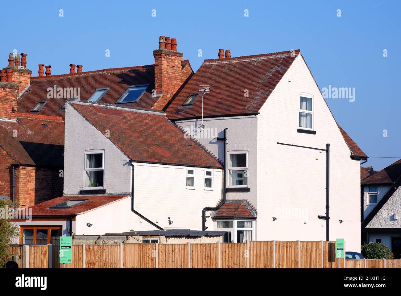 Rear view of houses in Nottingham, UK Stock Photo - Alamy