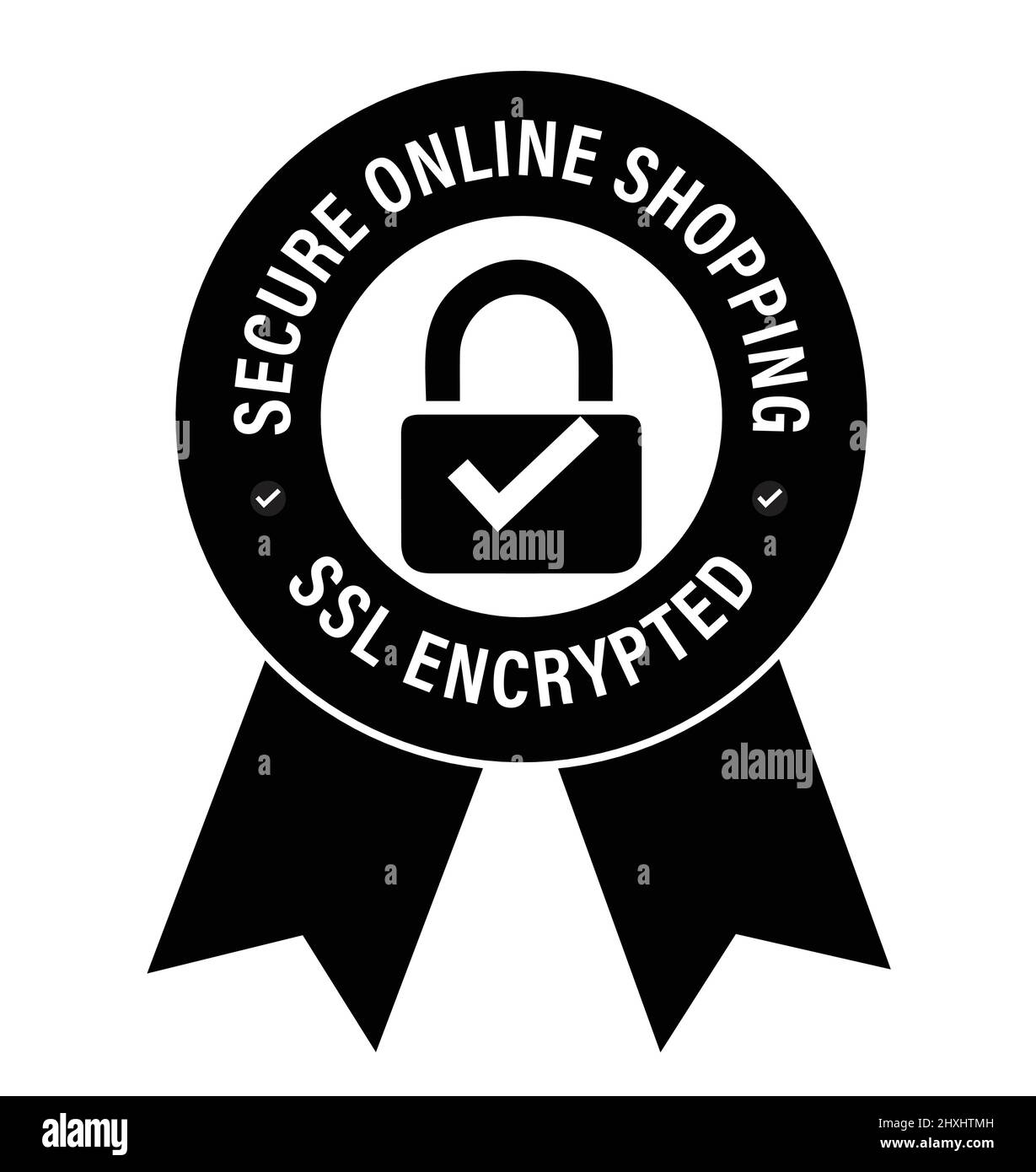 secure online shopping, ssl encrypted vector badge Stock Vector Image ...