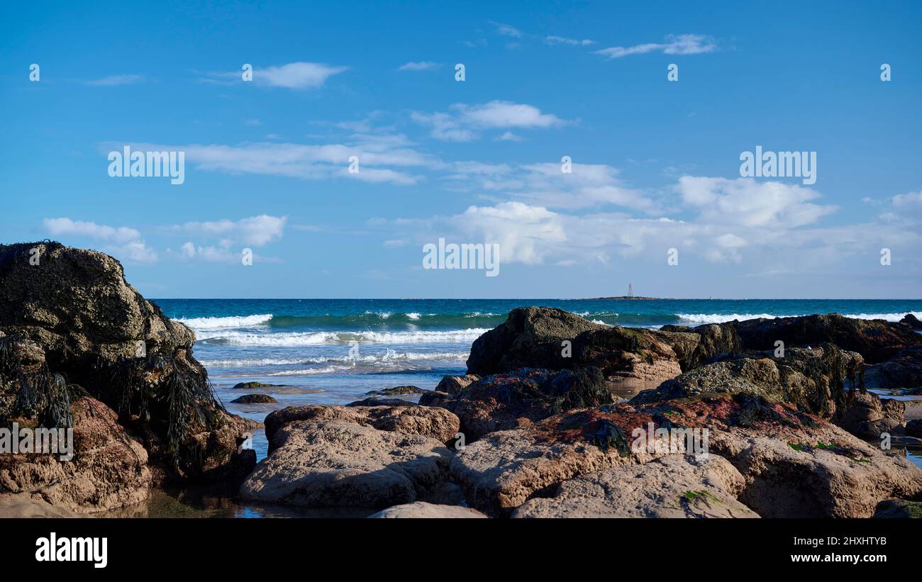 Rockpools at Covesea Beach Stock Photo - Alamy
