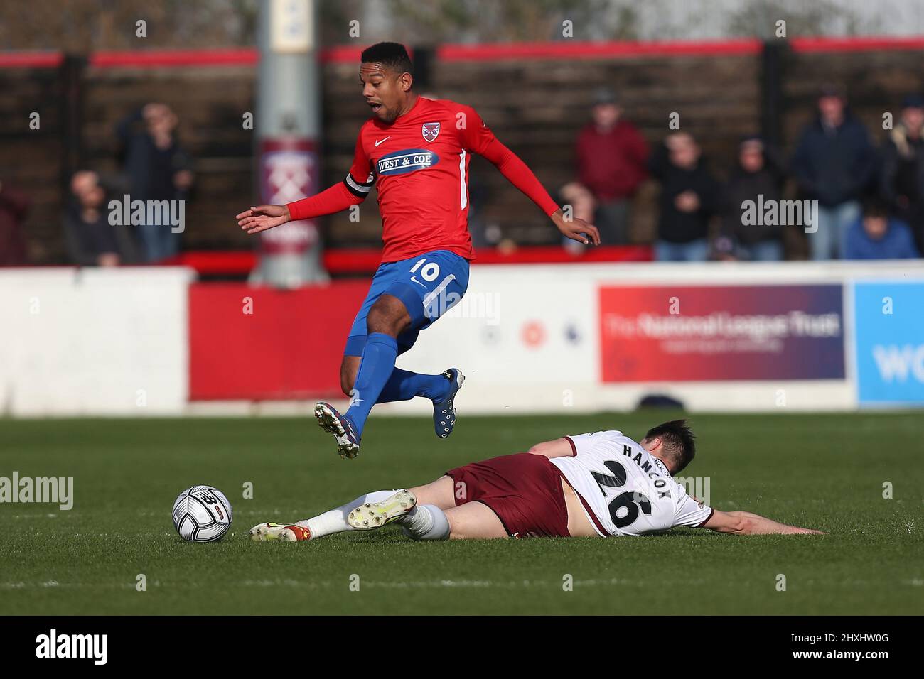 Angelo Balanta of Dagenham and Redbridge and Mitch Hancox of York ... Angelo Balanta of Dagenham and Redbridge and Mitch Hancox of York ...