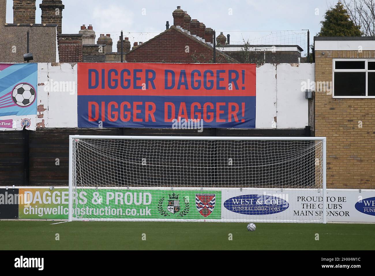 Digger Dagger sign during Dagenham & Redbridge vs York City, Buildbase ...