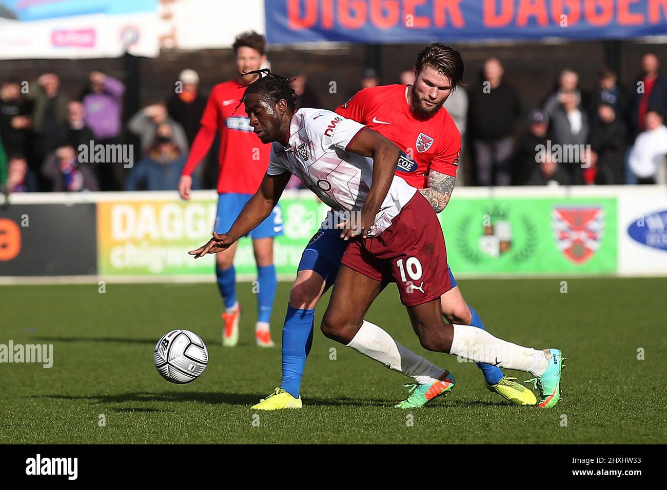 Elliot Johnson of Dagenham and Redbridge and Clayton Donaldson of York ...