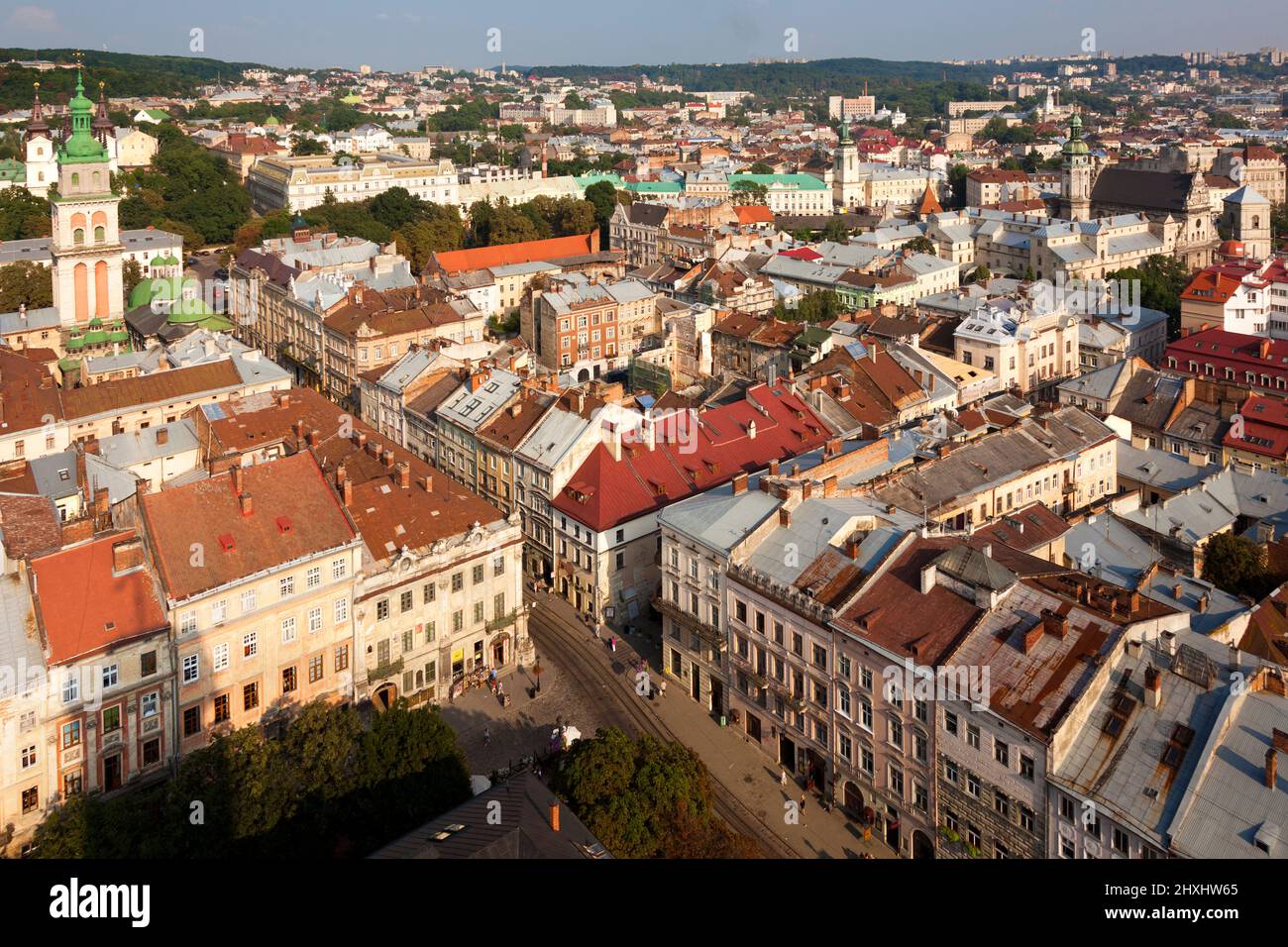 Panoramic airial view of L'viv city centre, Ukraine Stock Photo - Alamy