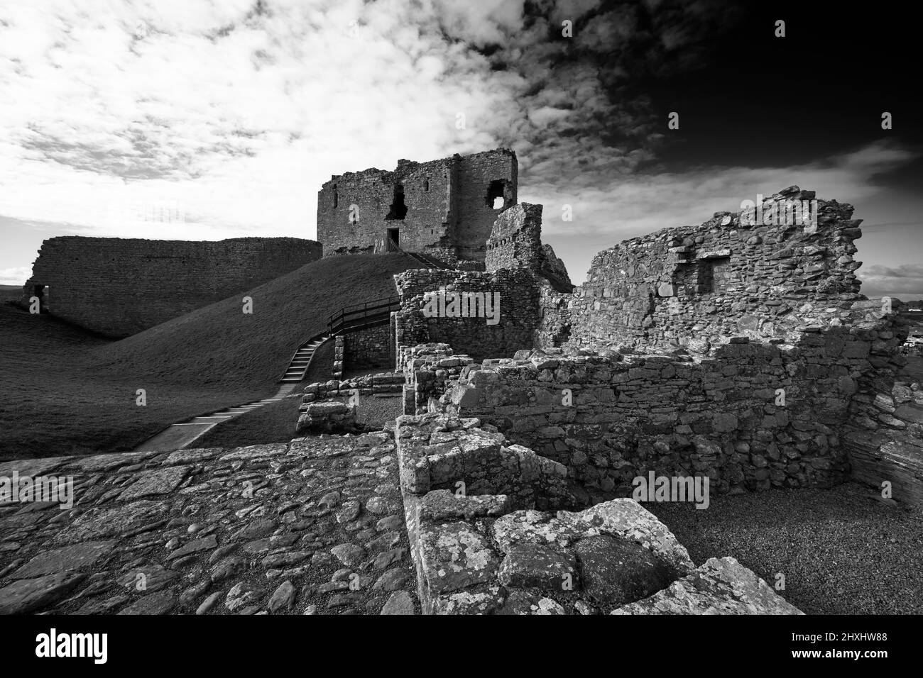 A view of Duffus Castle Stock Photo - Alamy