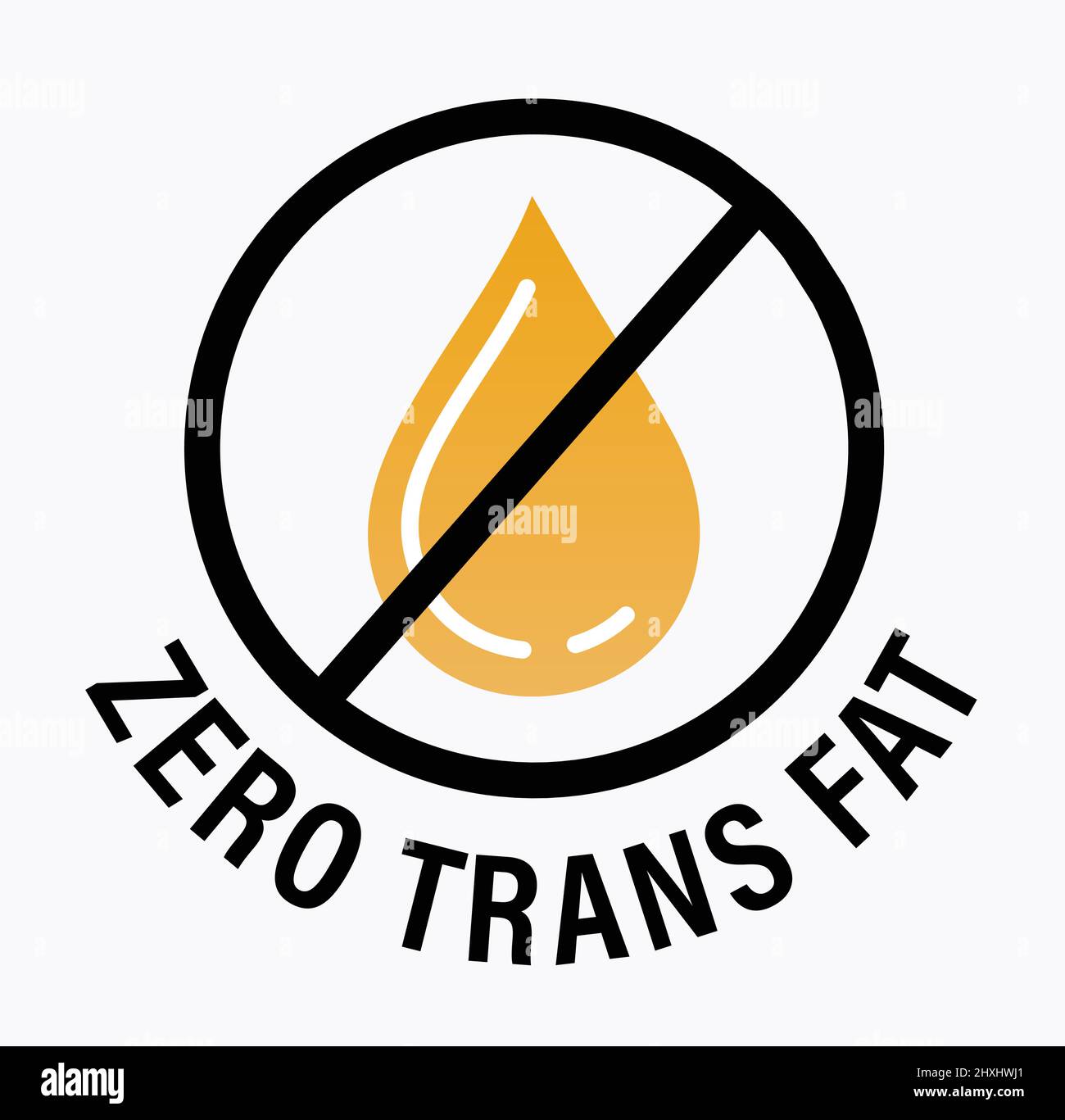 Zero Trans Fat Logo Low Cholesterol Label Icon Illustration. Zero