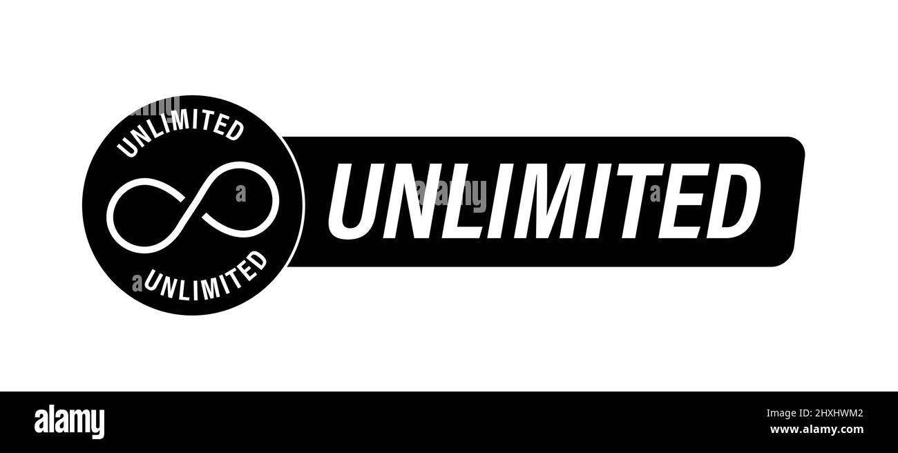 'unlimited' vector icon, black in color. isolated on white background ... 'unlimited' vector icon, black in color. isolated on white background ...