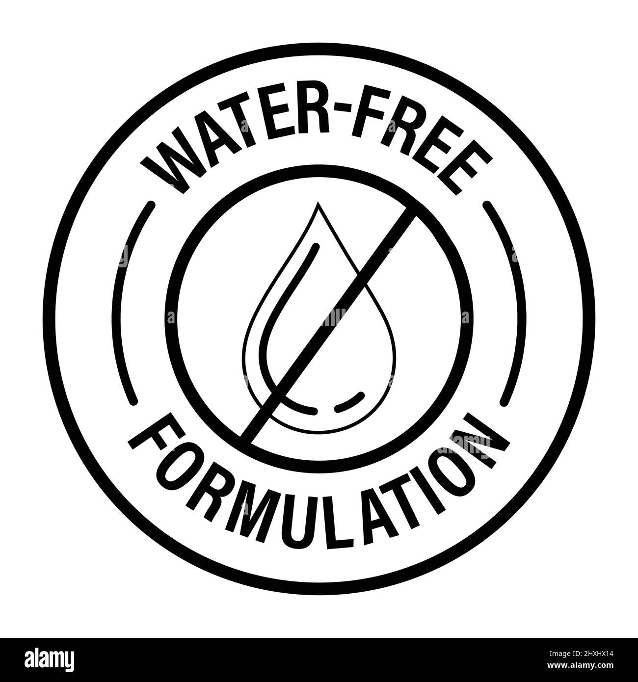 water free formulation vector icon with drop icon Stock Vector Image ...