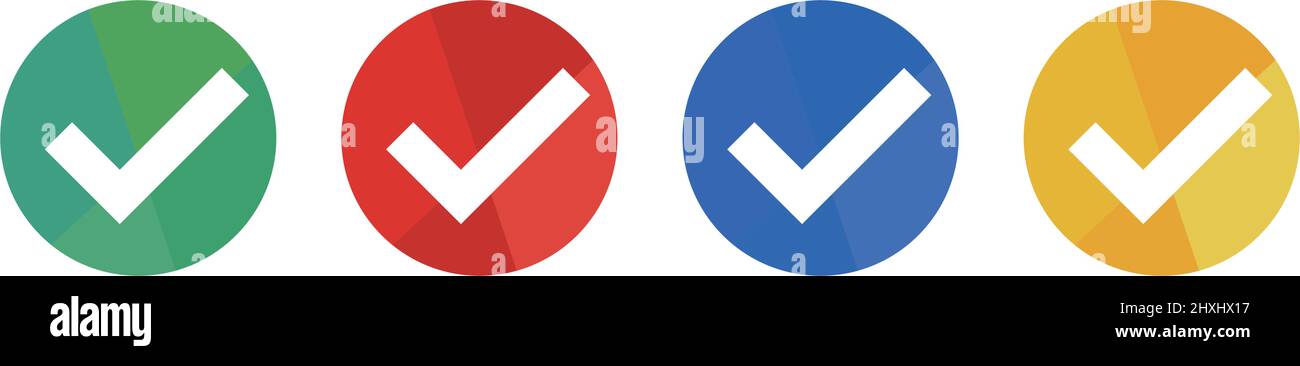 Round and modern check mark icon set. Editable vector Stock Vector ... Round and modern check mark icon set. Editable vector Stock Vector ...