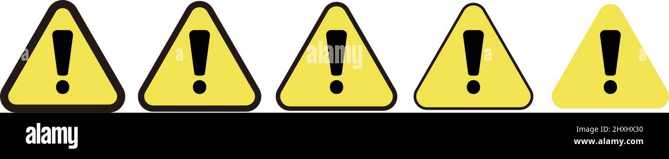 Icon set of caution and warning symbols. Editable vector Stock Vector ...