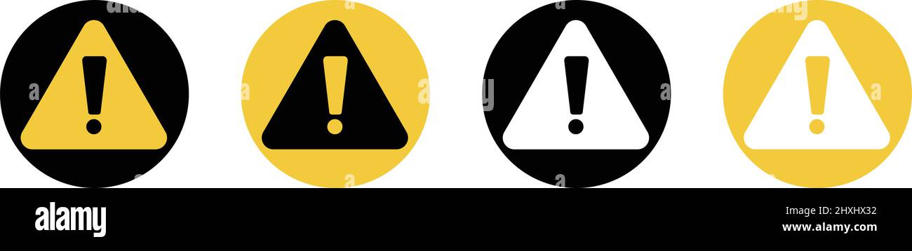 A set of round warning signs. Editable vector Stock Vector Image & Art ...