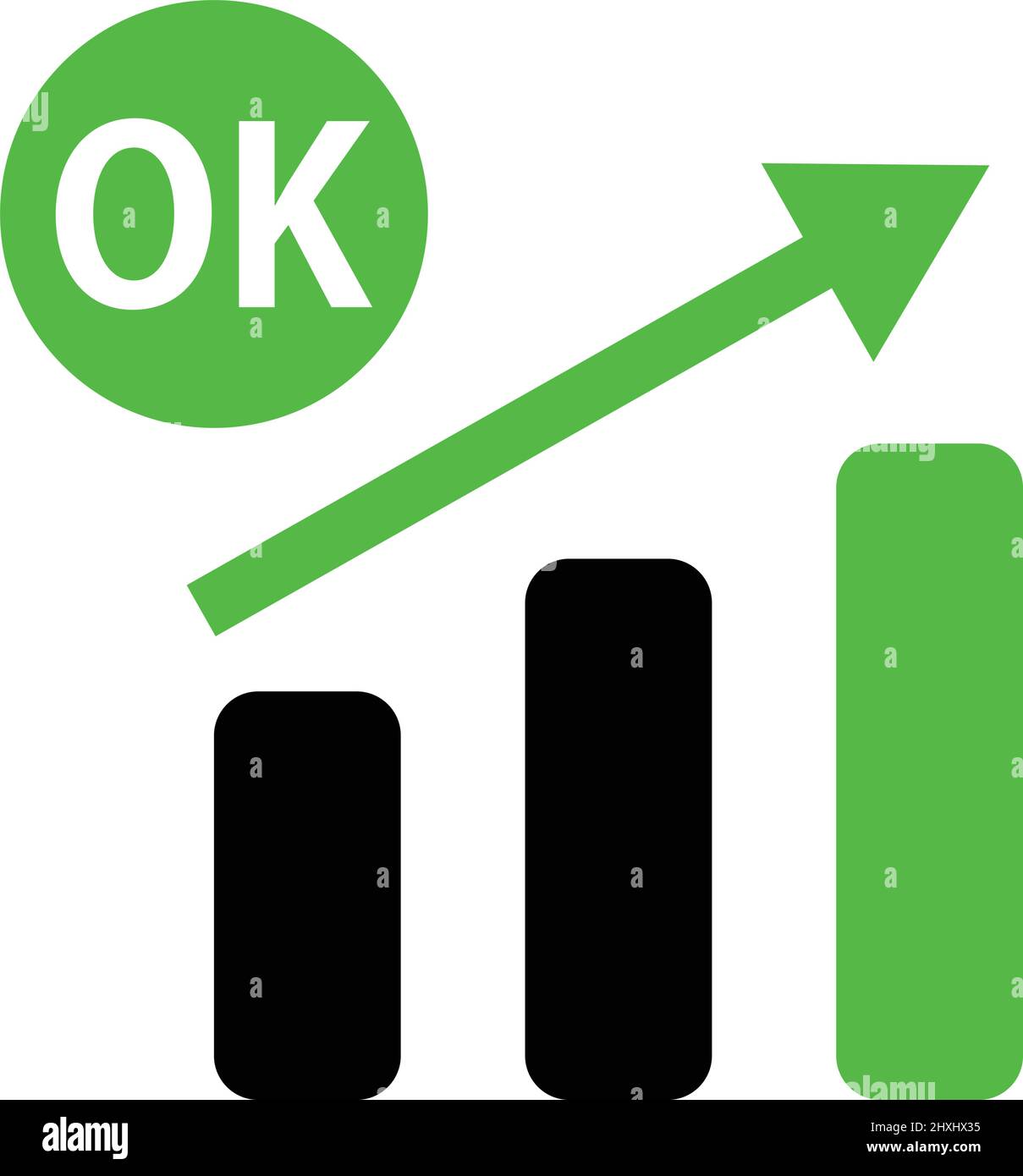 OK sign and rising bar graph. Editable vector Stock Vector Image & Art ...