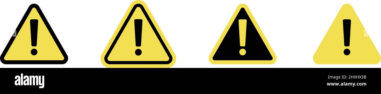 A set of round warning signs. Editable vector Stock Vector Image & Art ...