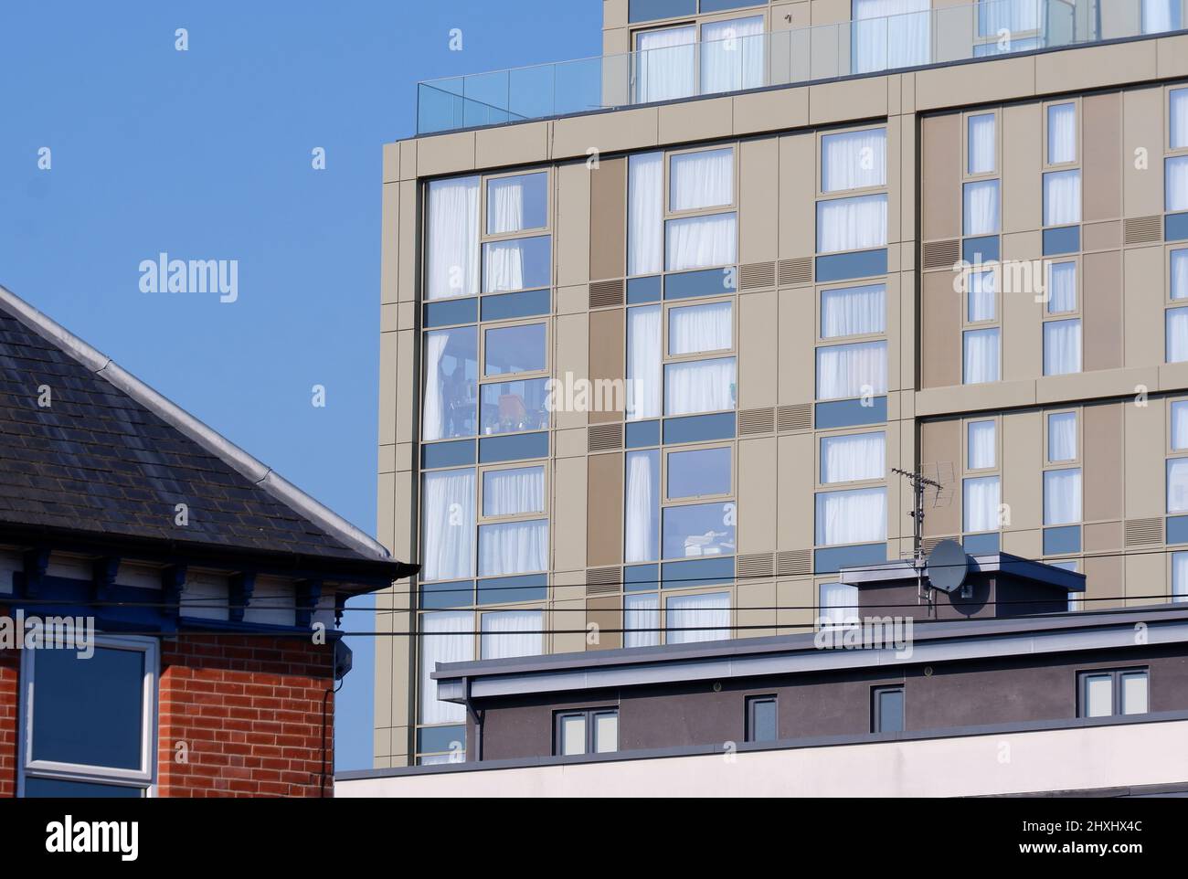 Bland apartment block in Nottingham, UK Stock Photo - Alamy