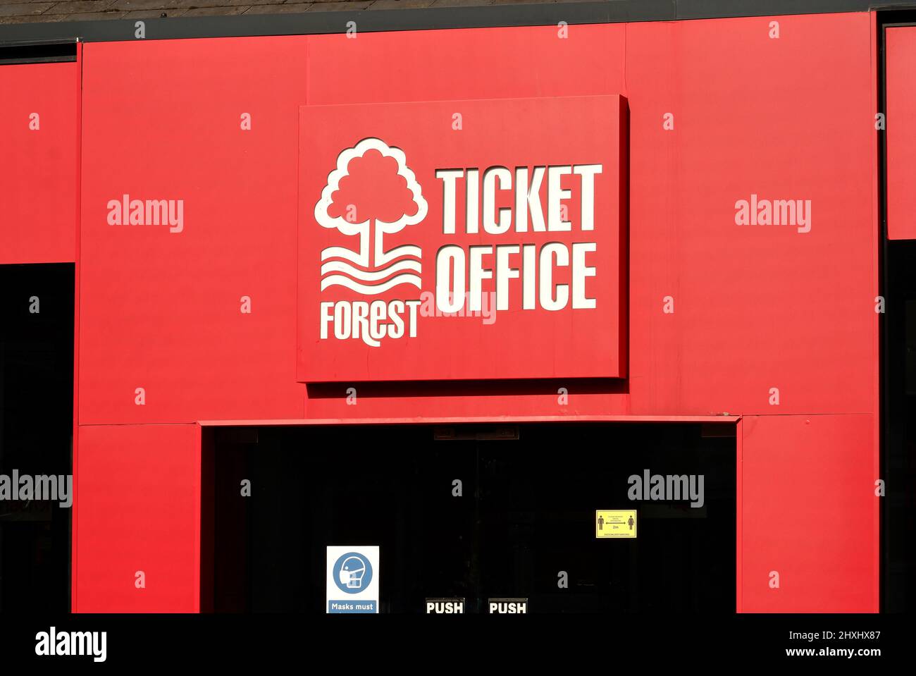 Nottingham Forest football club ticket office entrance Stock Photo - Alamy