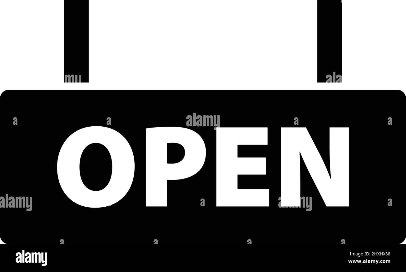 OPEN sign silhouette icon. Editable vector Stock Vector Image & Art - Alamy