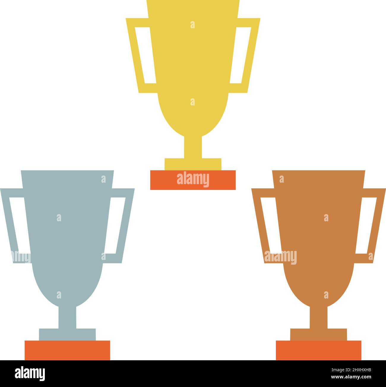 A set of ranking icons for gold, silver, and bronze trophies. Editable ...