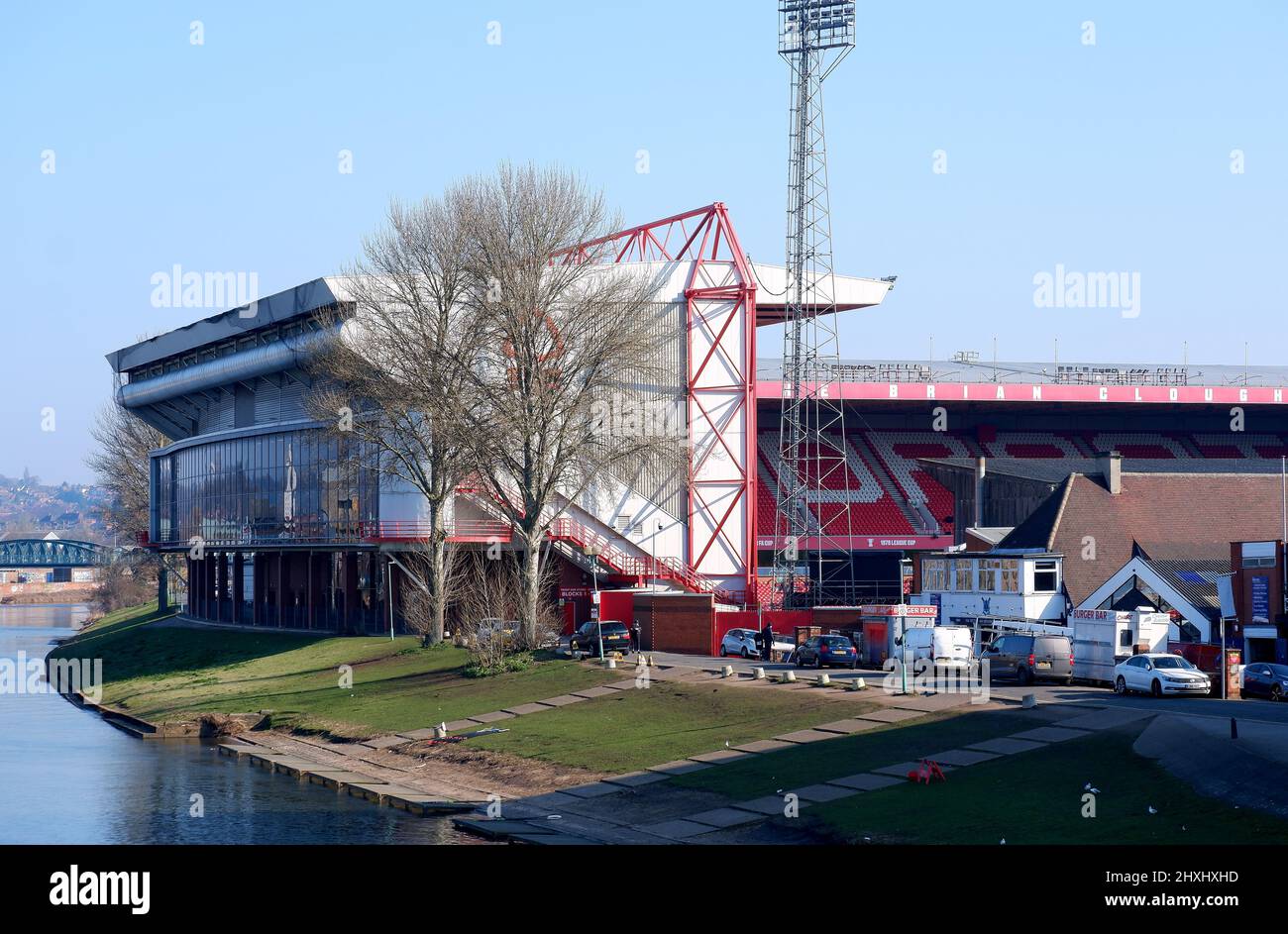 Nottingham Forest football club city ground next to the river Trent ...