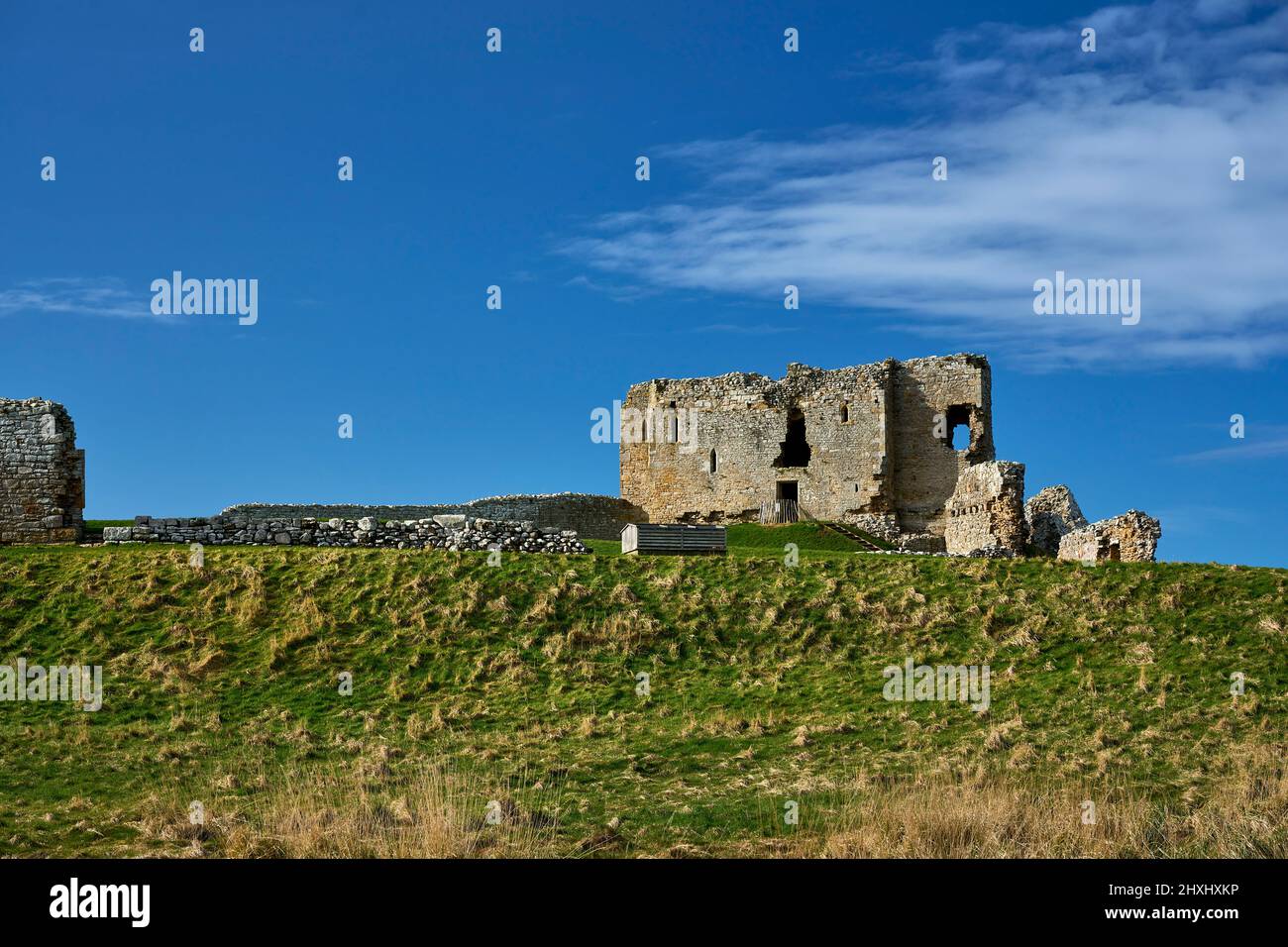 A view of Duffus Castle Stock Photo - Alamy