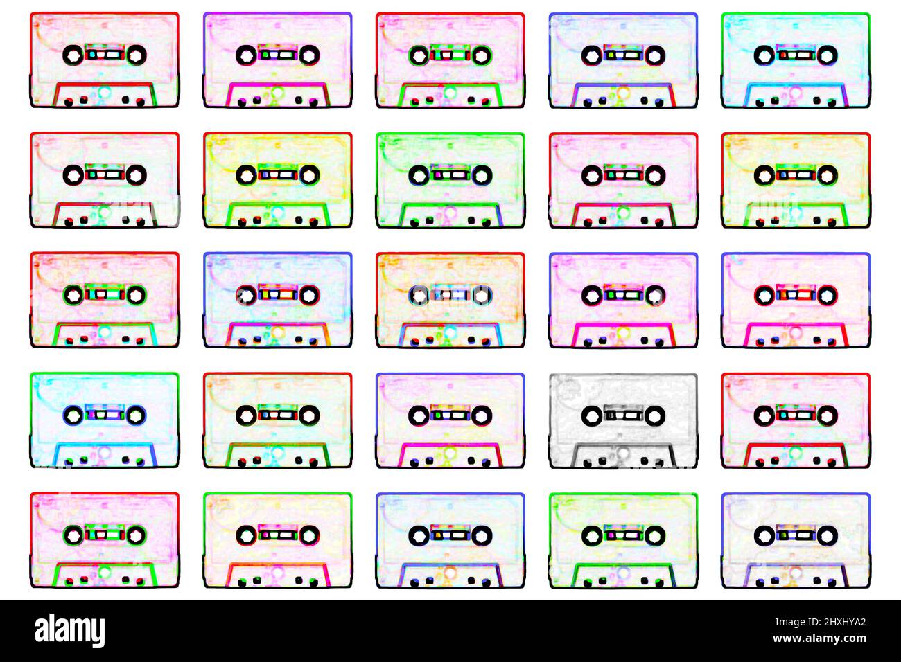 Vintage colorful Cassette tape isolated on a white background Stock ...