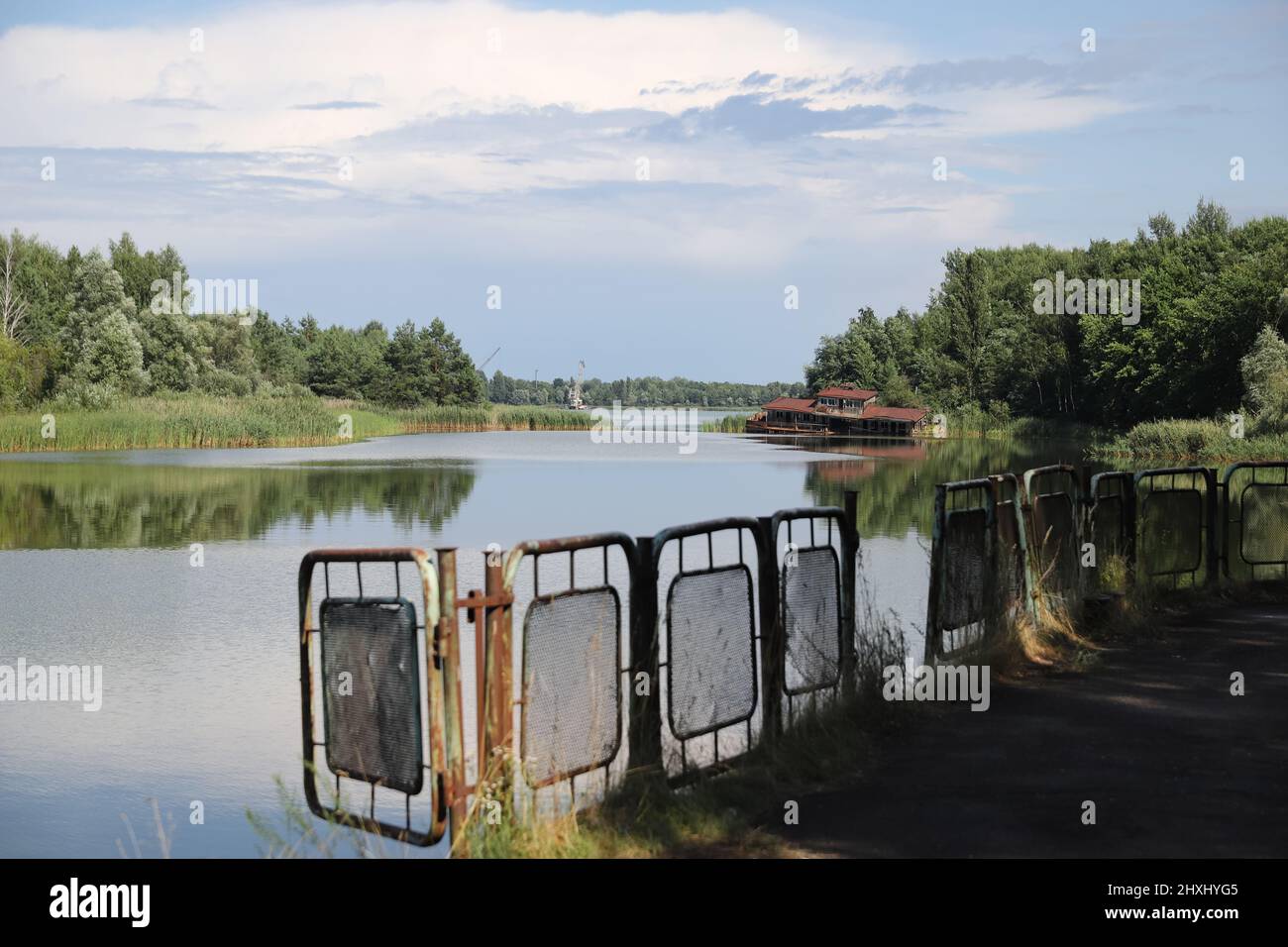 Lake in Pripyat Town in Chernobyl Exclusion Zone, Chernobyl, Ukraine ...