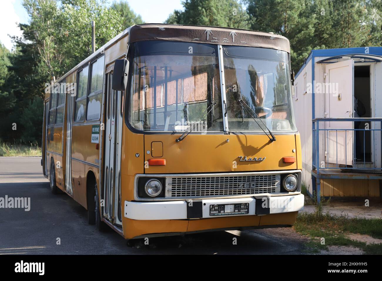 Bus in Pripyat Town, Chernobyl Exclusion Zone, Chernobyl, Ukraine Stock ...