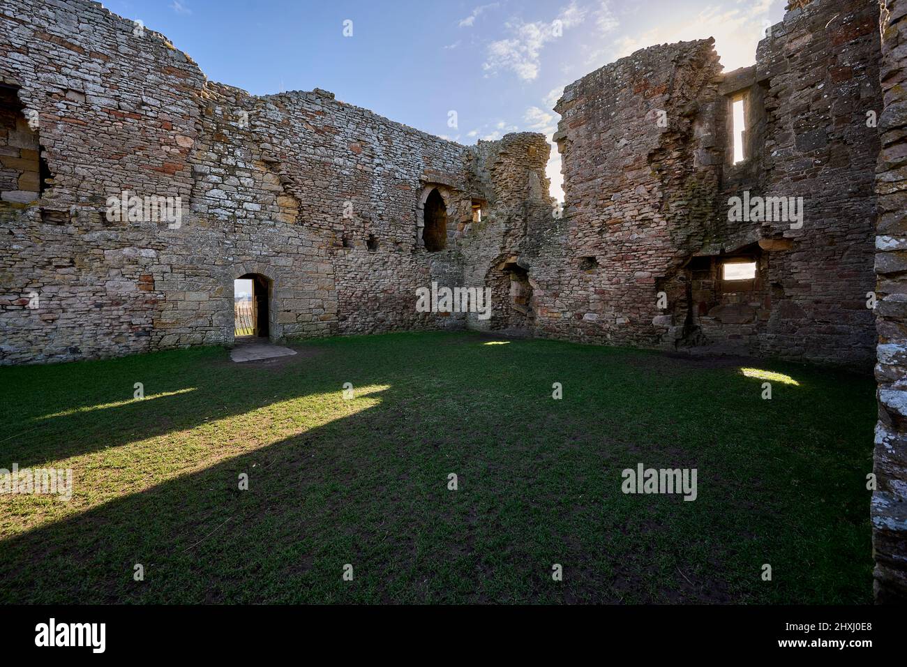 A view of Duffus Castle Stock Photo - Alamy