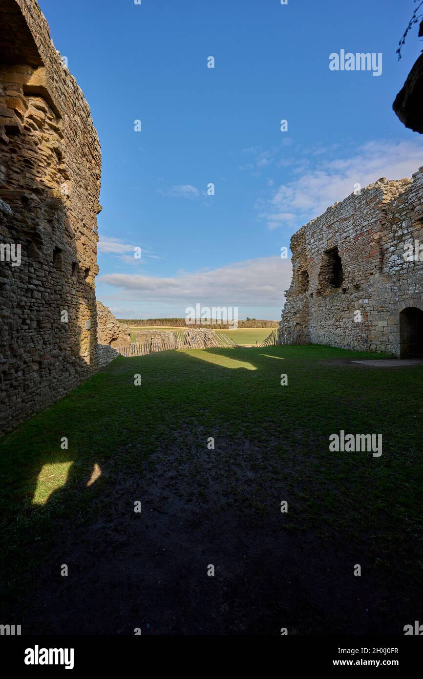 A view of Duffus Castle Stock Photo - Alamy