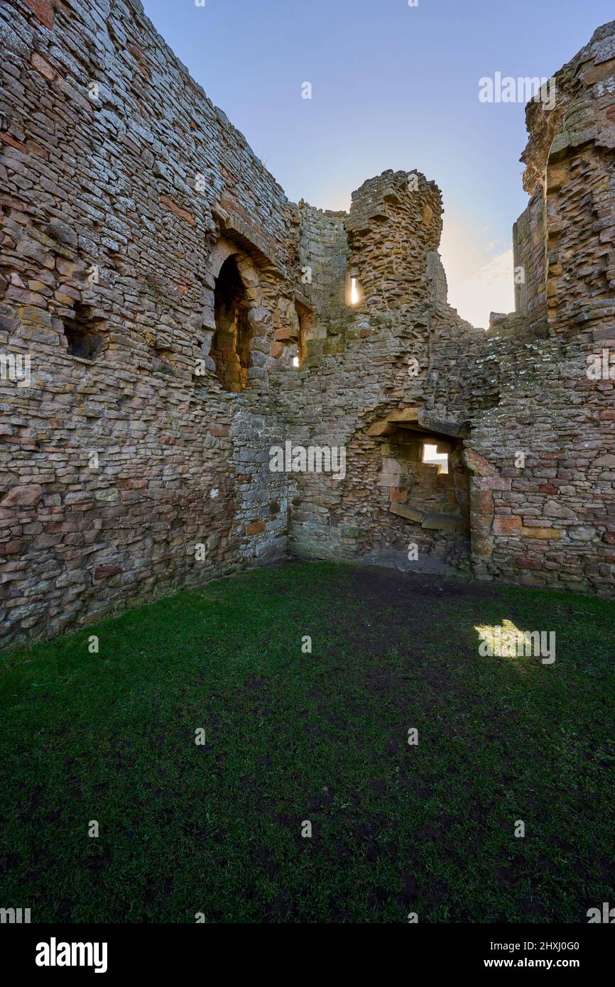 A view of Duffus Castle Stock Photo - Alamy