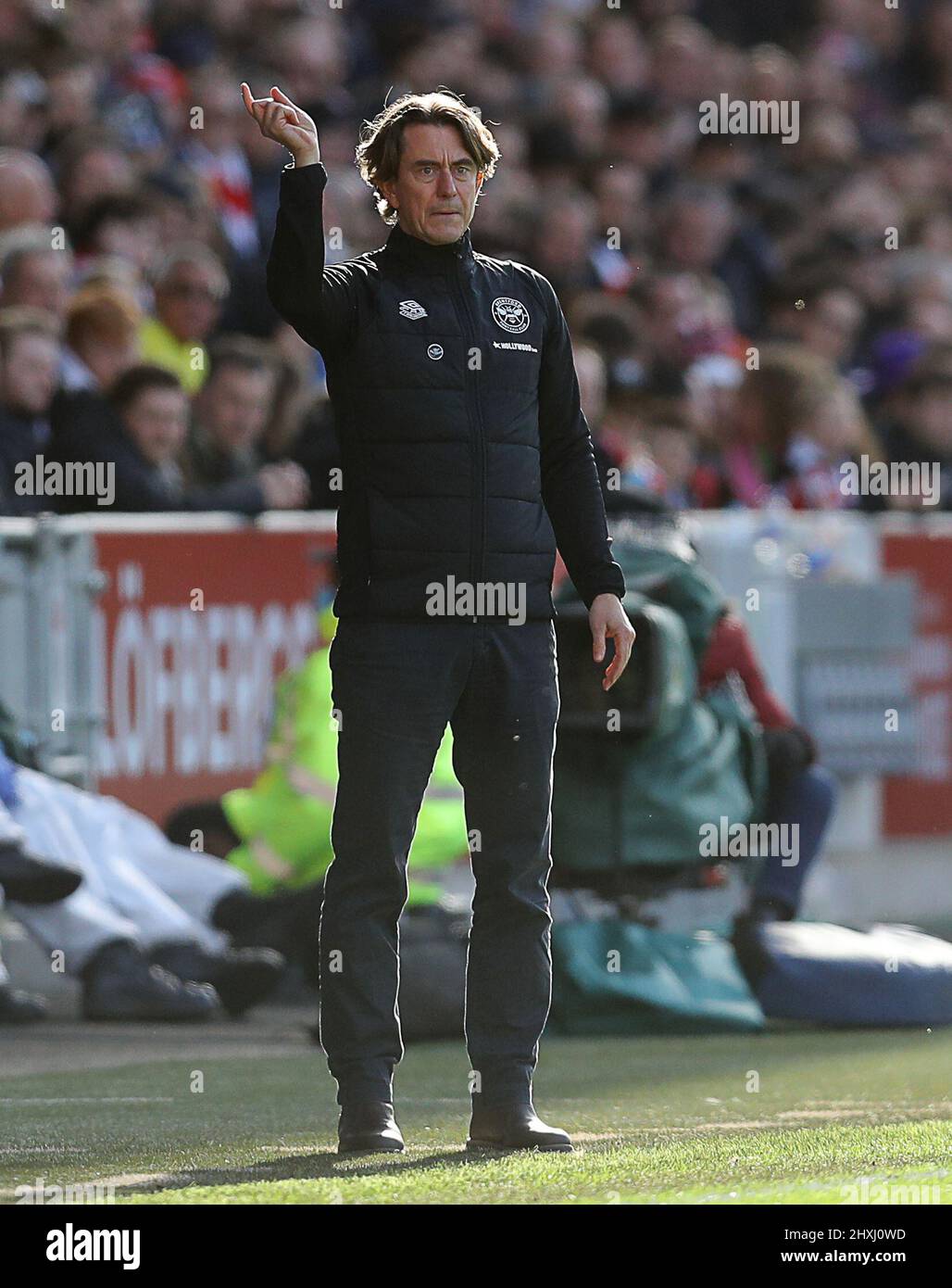 London, England, 12th March 2022. Thomas Frank, Manager of Brentford ...