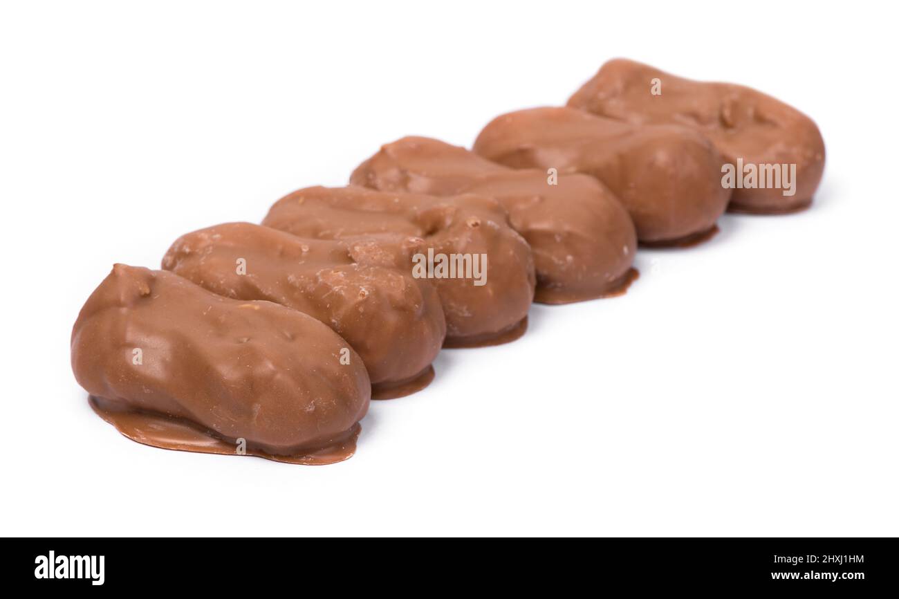 Group of sweets in caramel glaze isolated on white background Stock ...
