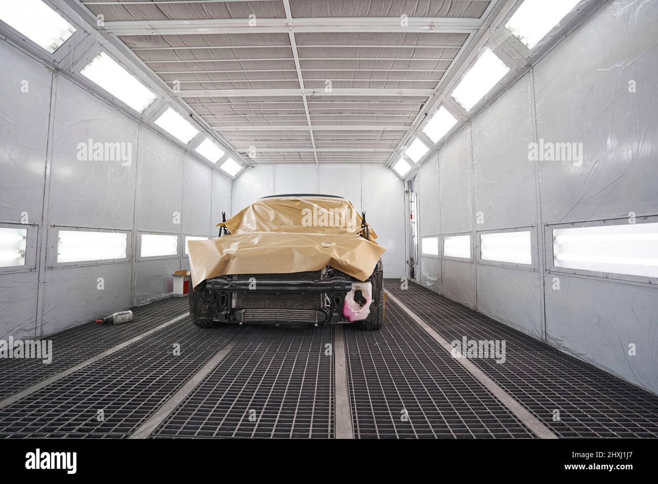 Process of painting auto in service center Stock Photo - Alamy