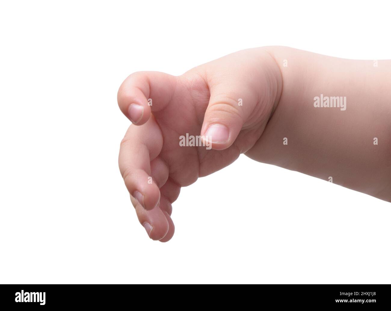 Small baby hand isolated on white background Stock Photo - Alamy