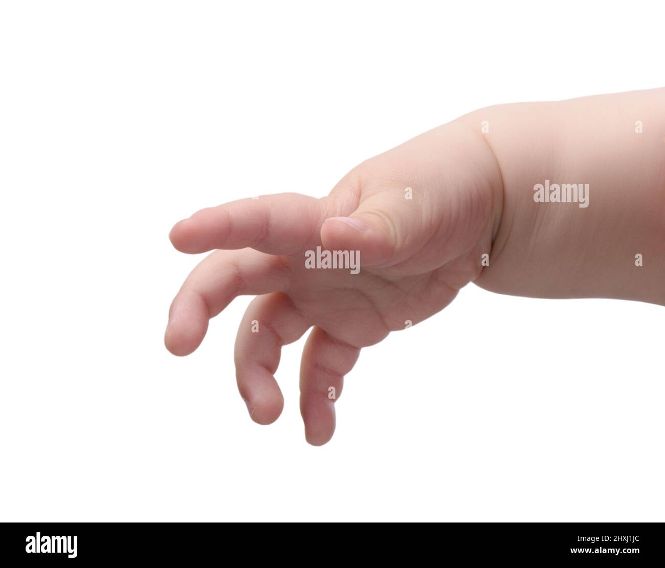 Small baby hand isolated on white background Stock Photo - Alamy