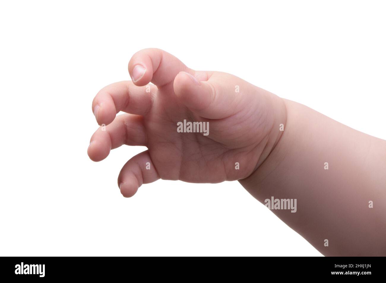 Small baby hand isolated on white background Stock Photo - Alamy